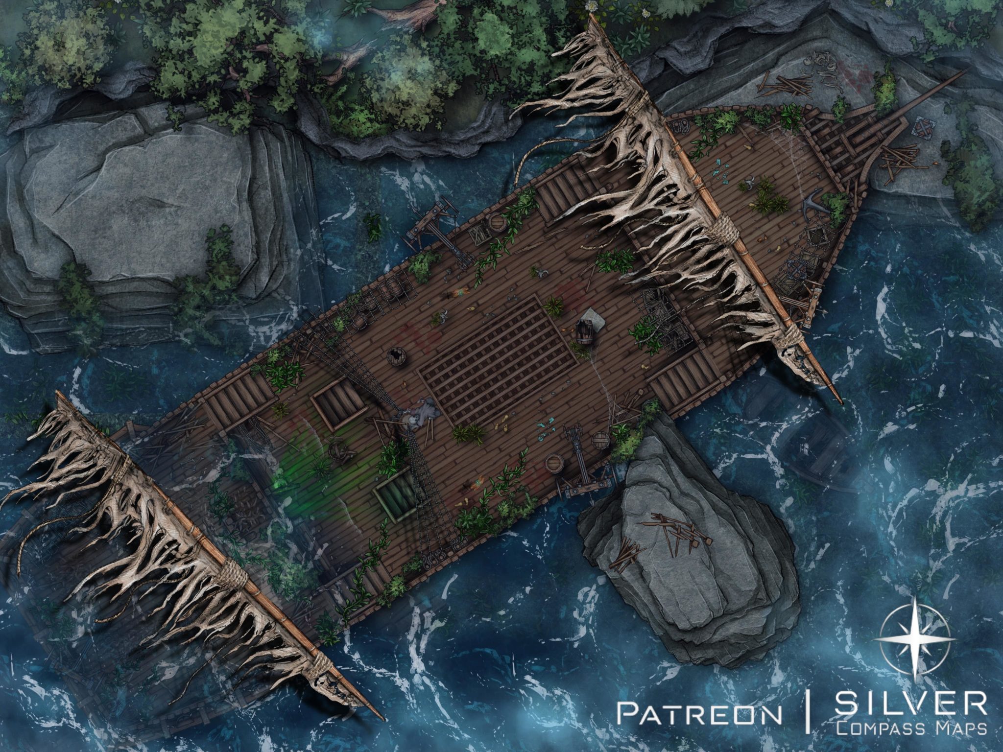 Shipwreck Battlemap - Free Day and Night Versions Download