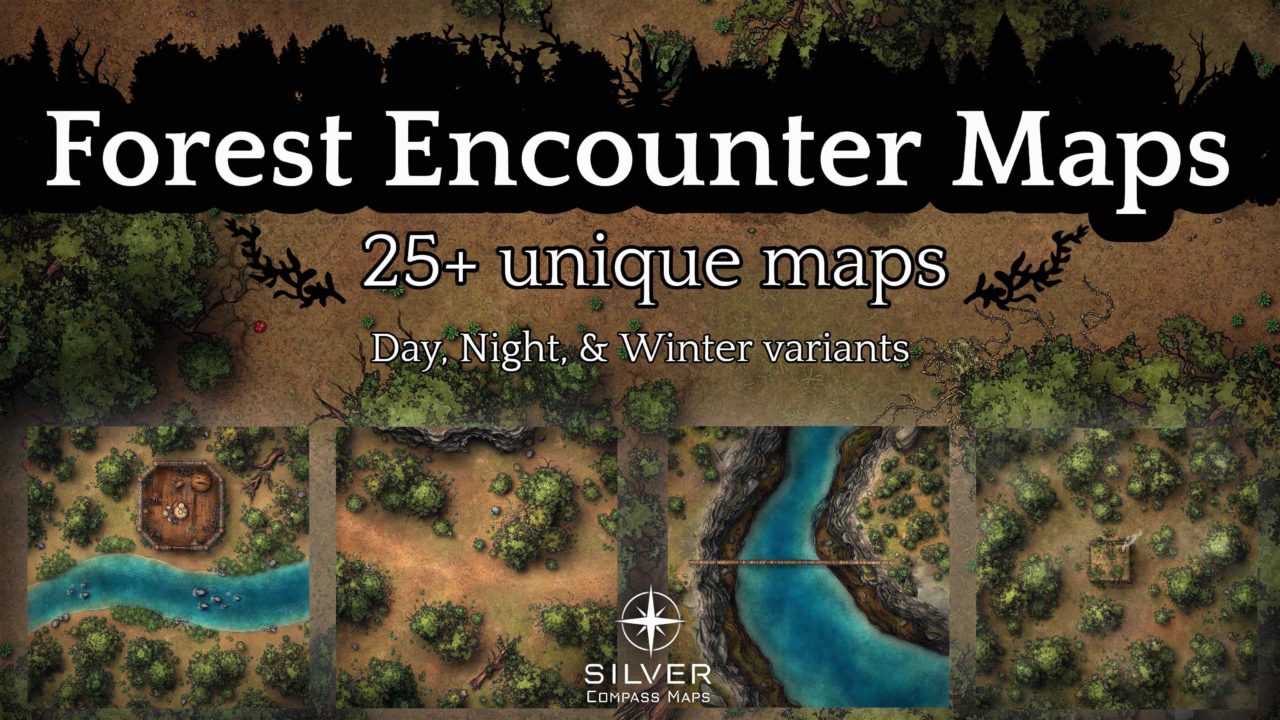 25+ Forest Encounter Battlemaps - Silver Compass Maps