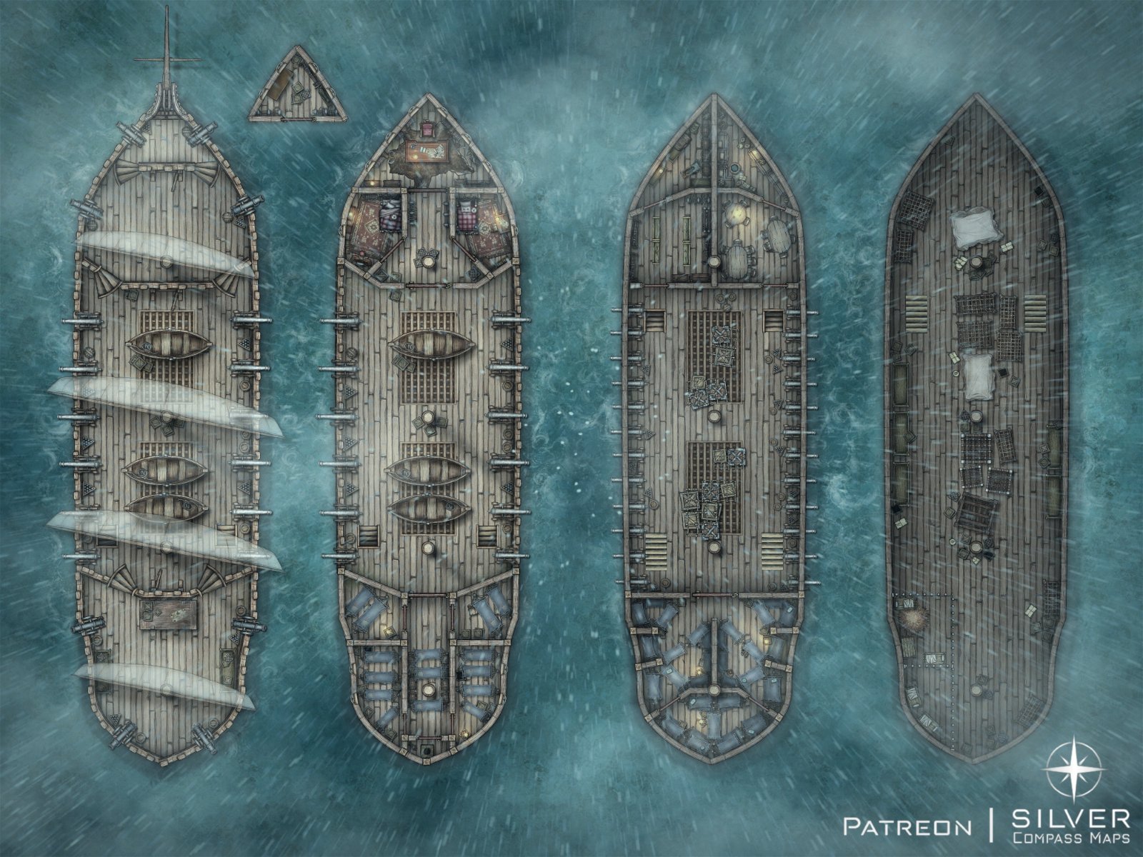 Warship Battlemap - Free Download and TTRPG Variants