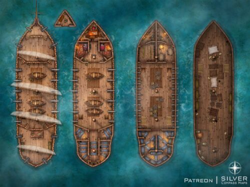 Warship Battlemap - Free Download and TTRPG Variants